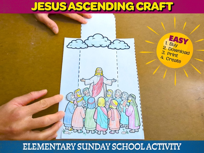 Jesus Ascending Easter Craft for Kids | Acts 1 Church Bible Lesson ...