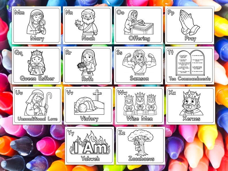 Abcs Alphabet Bible Coloring Pages | Christian Education Coloring Book ...