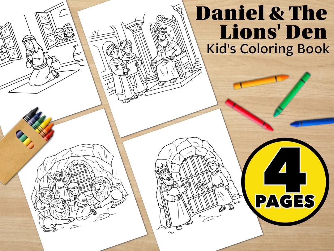 Daniel & the Lions Den Coloring Pages | Kids Bible Coloring Book ...
