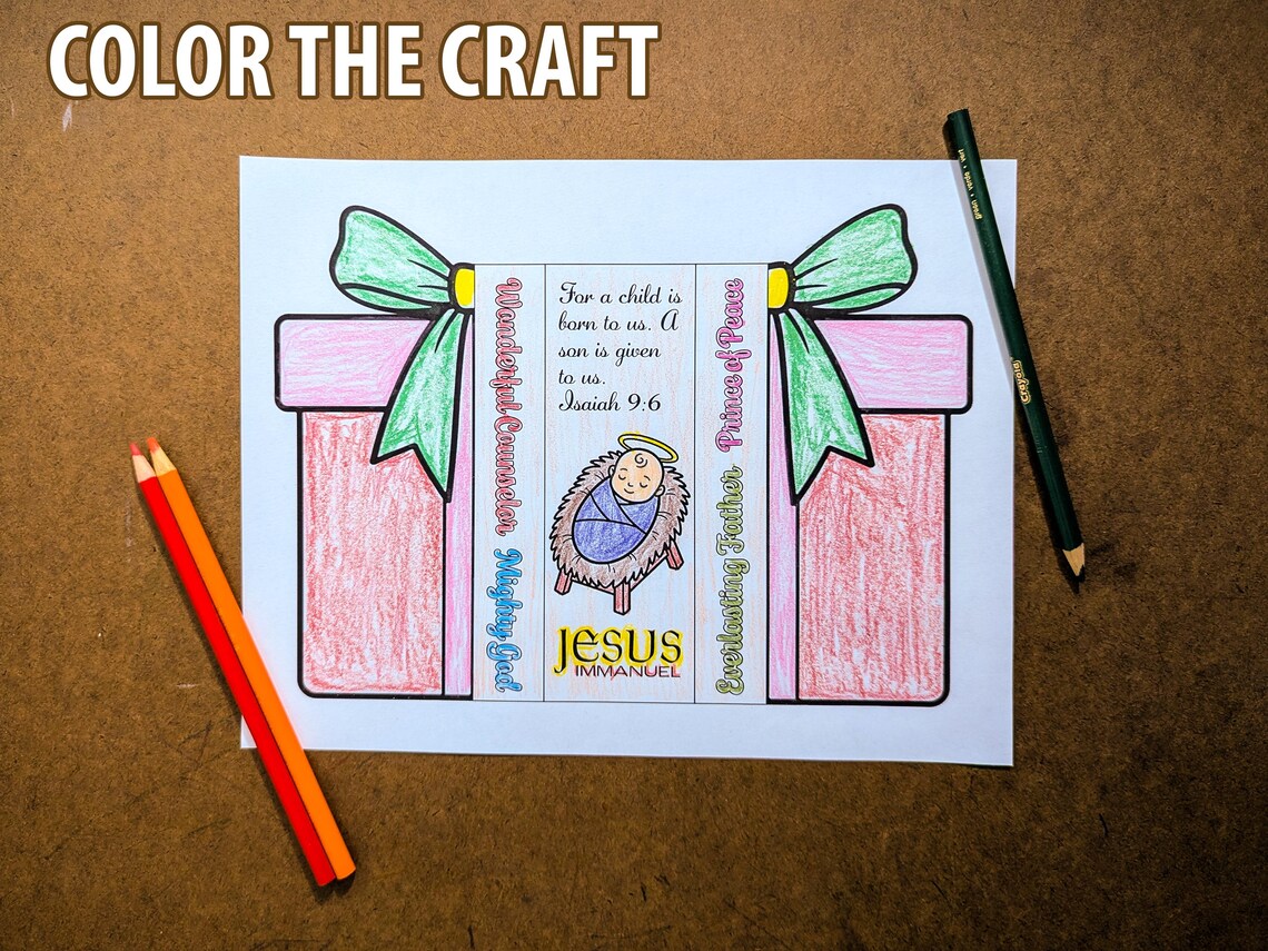 Baby Jesus Nativity Gift Craft | Christmas Holiday Color, Cut & Fold ...