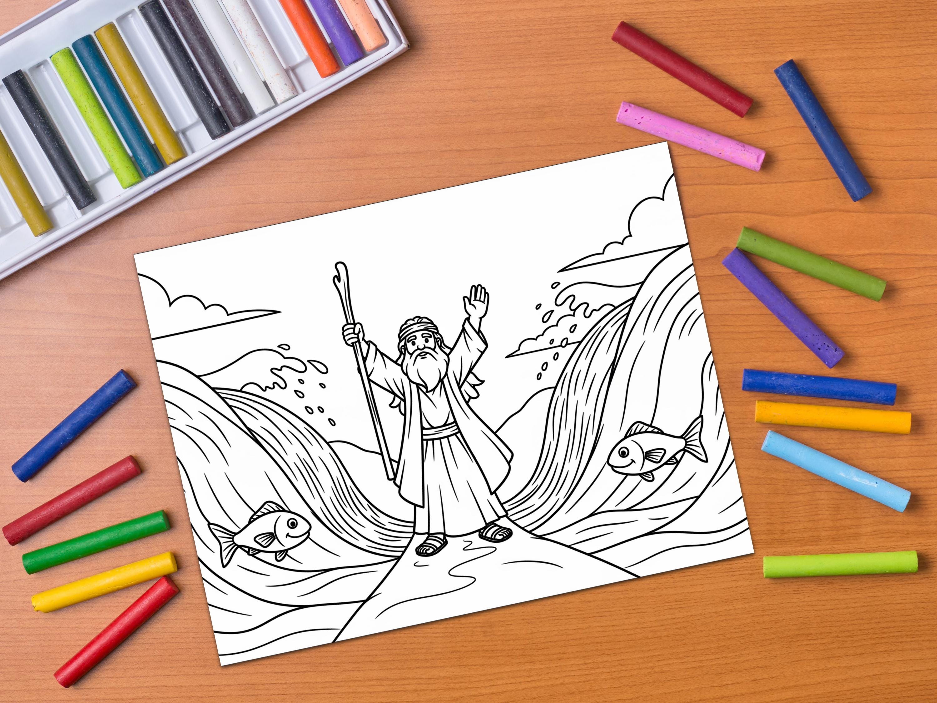 Moses Coloring Pages Bundle Pack | 8 Coloring Activity Sheets ...