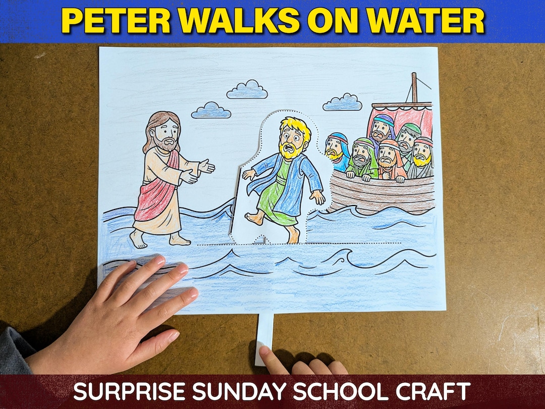 Peter Walks on Water & Sinks Surprise Craft for Kids | Matthew 14 ...