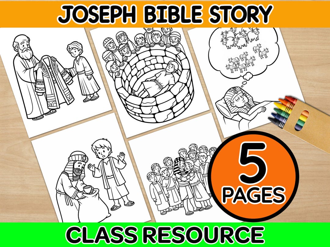 Joseph Bible Story Coloring Book for Kids | Church Sunday School ...
