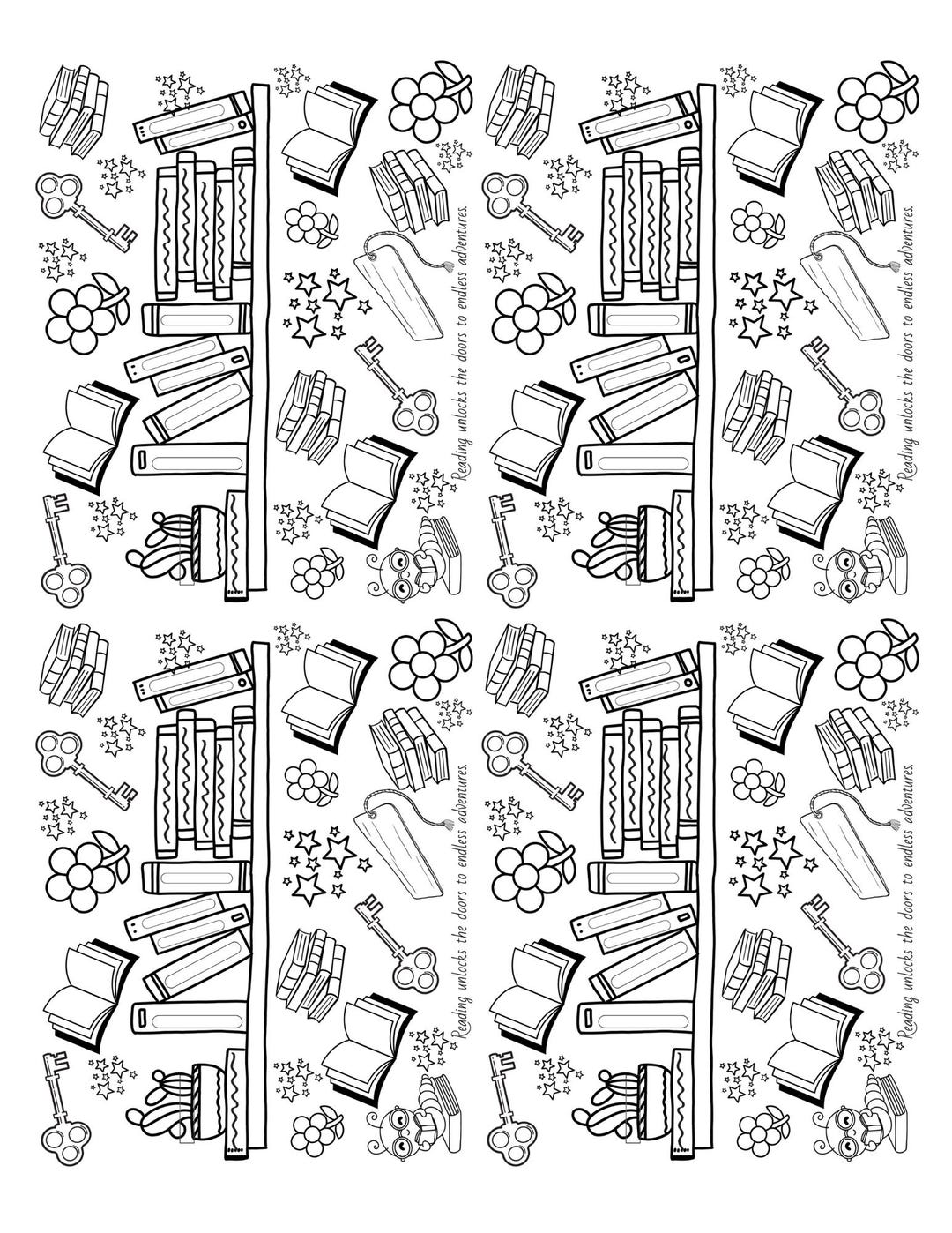 Book Lover Mini Coloring Pages – 2 Printable Designs | Books & Coffee ...