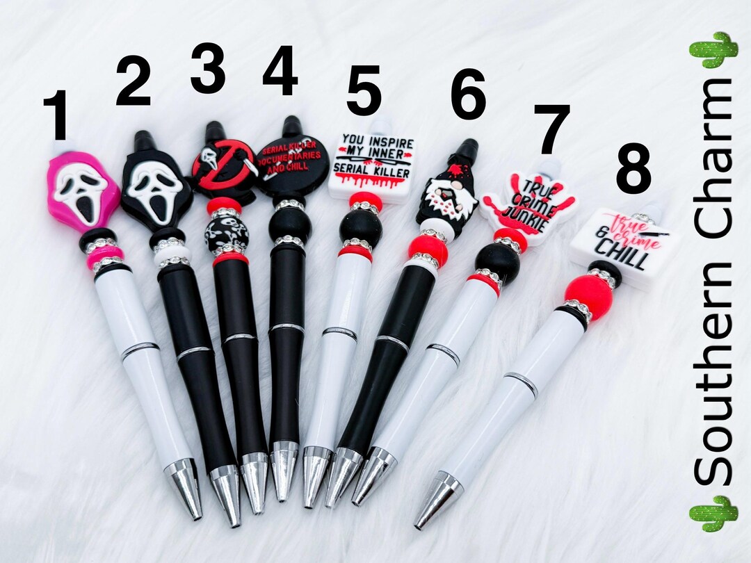 Pen, Beaded Pen, Halloween, Scary, Horror, True Crimeaccessories ...