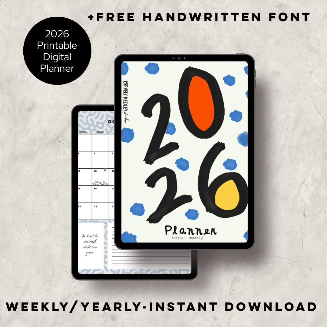 Digital 2026 Planner for iPad | Portrait Printable Planner | Goodnotes ...