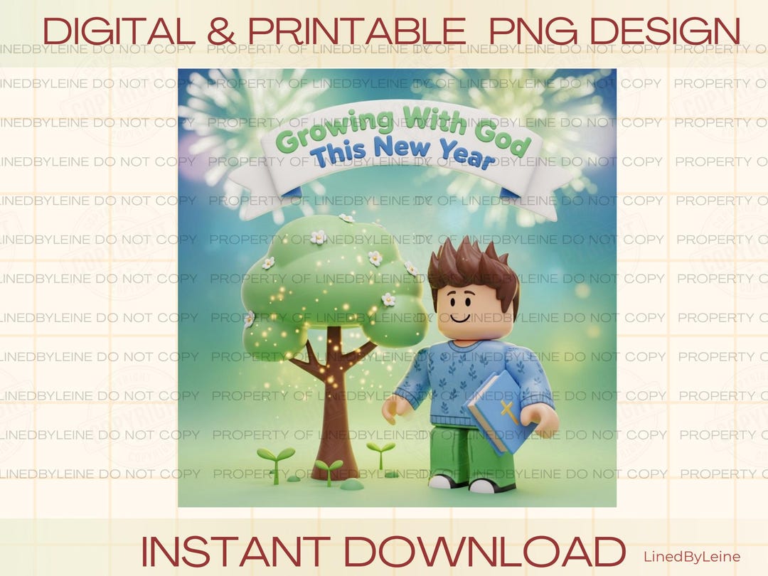 Growing With God This New Year Kids Design | Christian Roblox-inspired ...