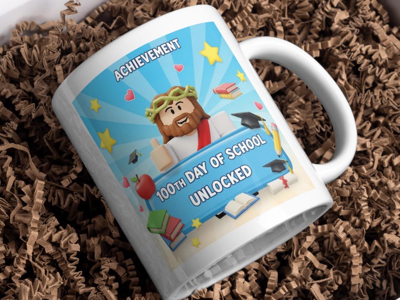 Jesus 100th Day of School PNG, Roblox Inspired Christian Design ...