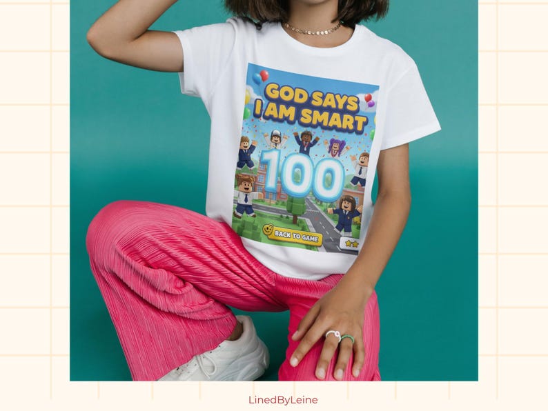 God Says I Am Smart PNG, Roblox 100 Days of School (digital Download ...