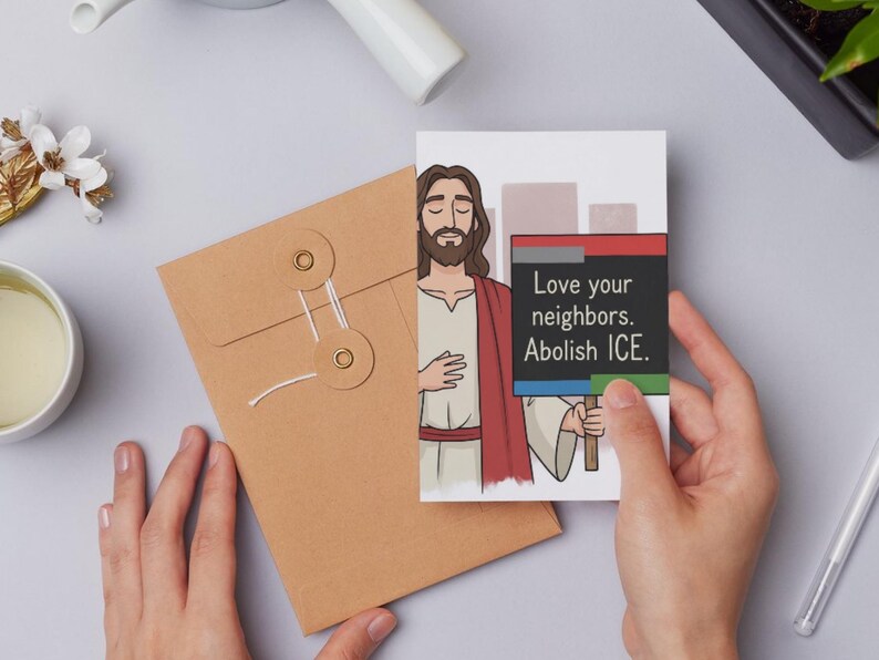 Abolish ICE Jesus PNG, Immigrant Rights Protest Art (digital Download ...