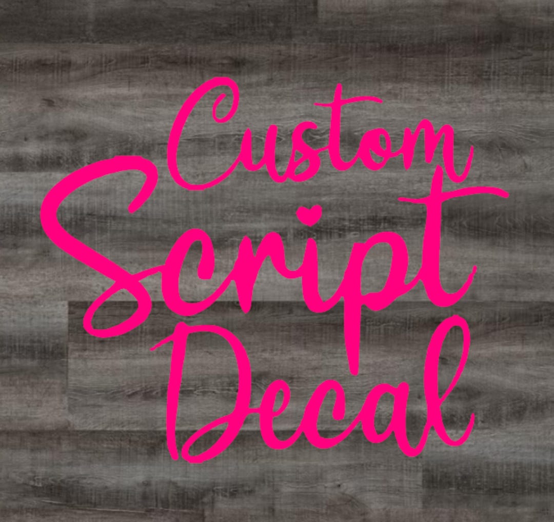 Custom Script Vinyl Sticker - Etsy