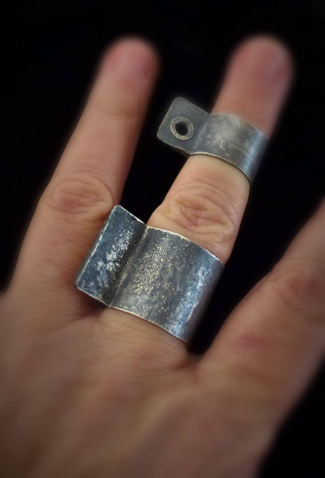 Knuckle Ring, Pipe Ring, Eyelet Ring, Raw Silver Jewelry, Art Ring ...