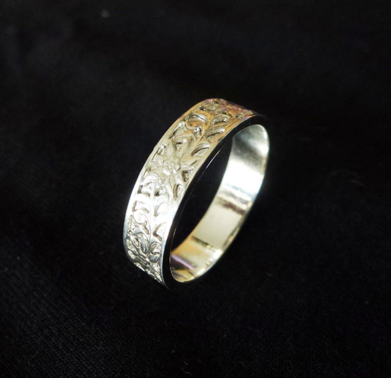 Edelweiss Ring Floral Wedding Band Sterling Silver Flower - Etsy