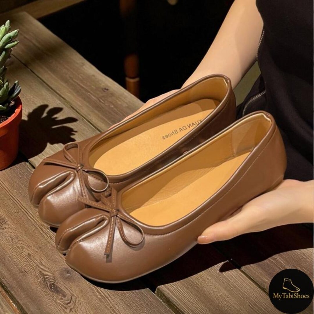Japanese Tabi Shoes for Women – Split Toe Ninja Flats – Soft Leather ...