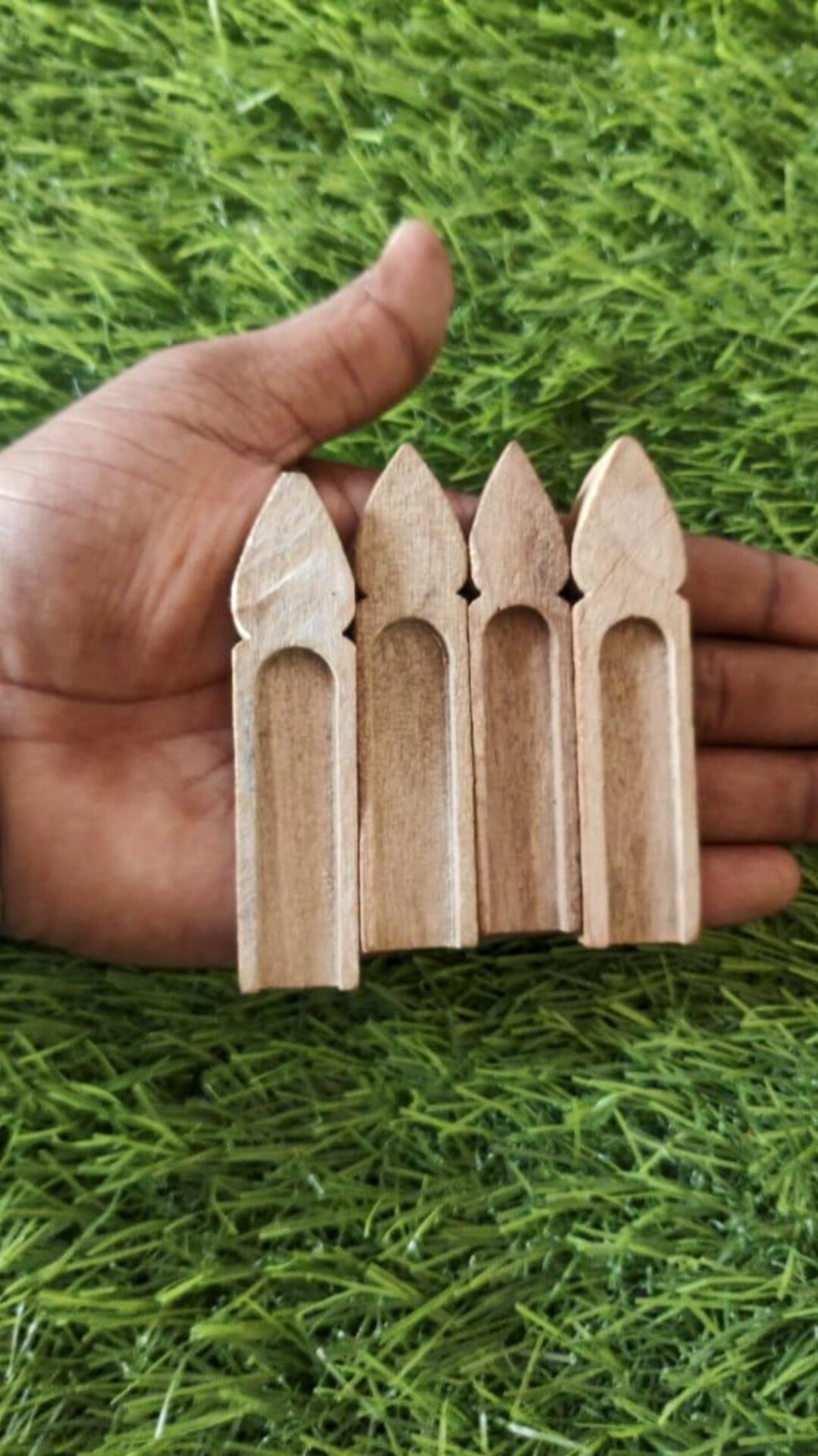Set of 4 Tilak Stamp Wooden Tilak Holder for Puja | Handcrafted Chandan ...