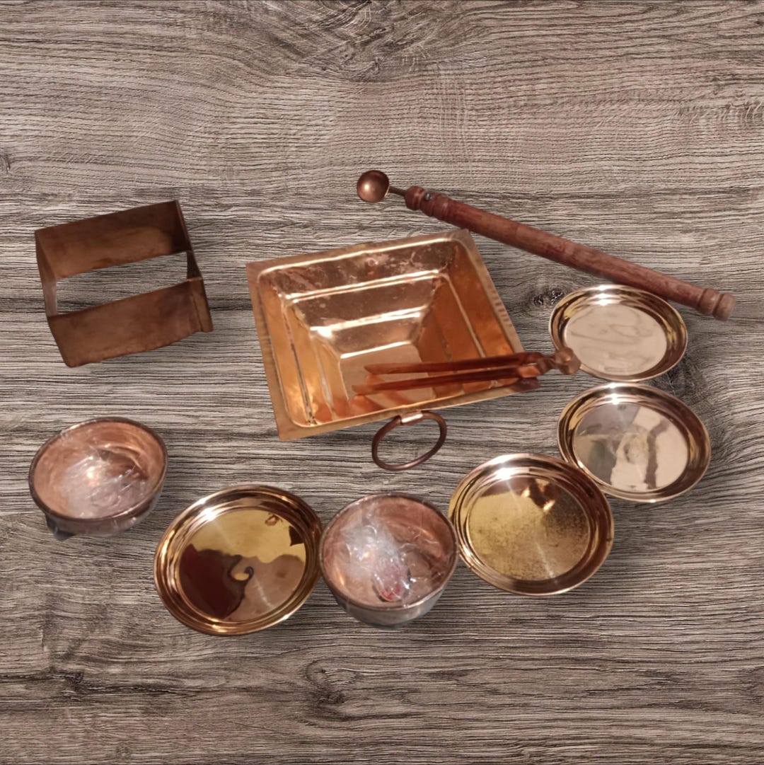 Pure Copper Agnihotra Havan Kund Set Vedic Yagna Fire Pit for Puja ...