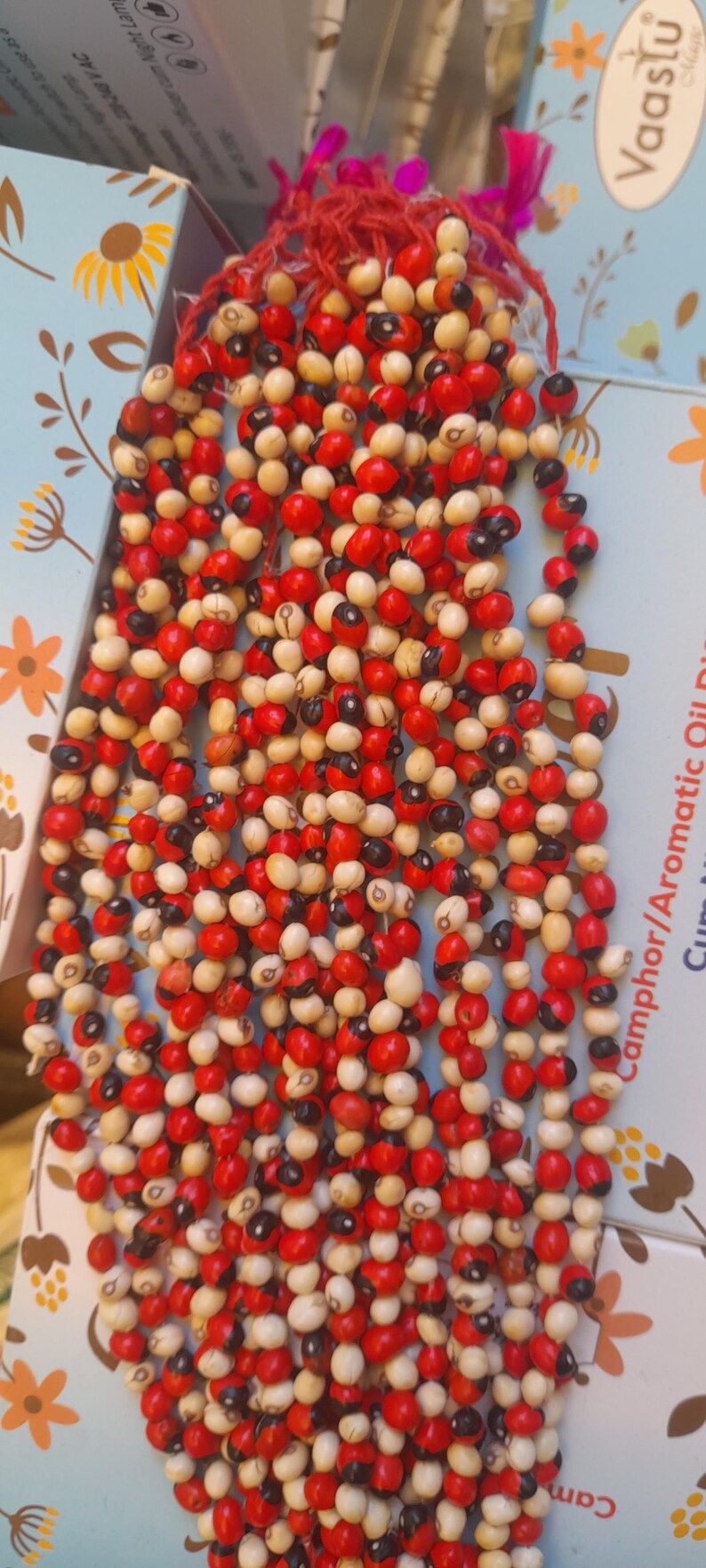 Original Gunja Mala Traditional Handmade Red Black White Beads Necklace ...