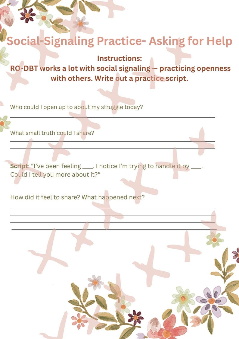 Radically Open DBT Worksheets for Eating Disorder Recovery | Printable ...