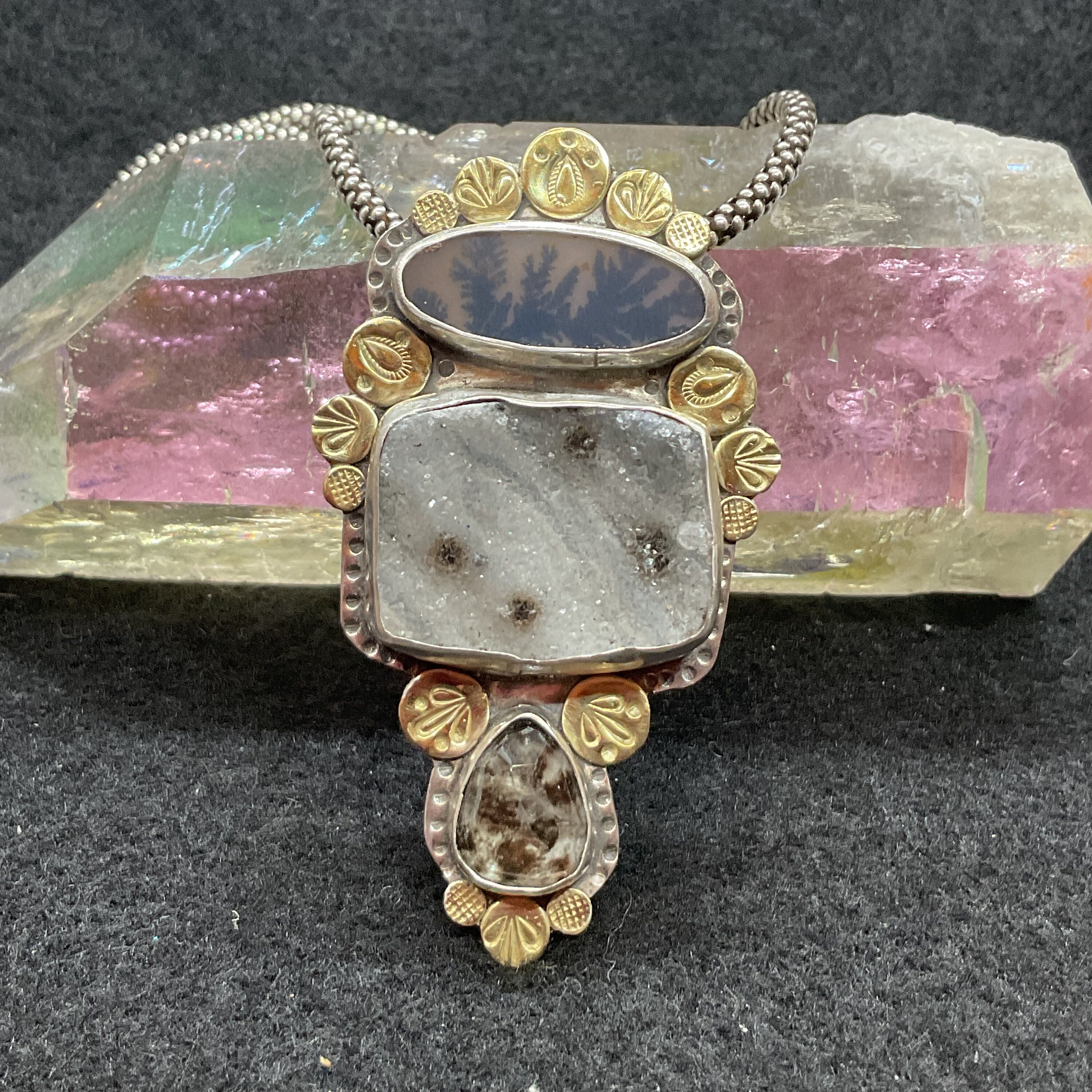 Gemstone Pendant, Neutral Colors - Etsy