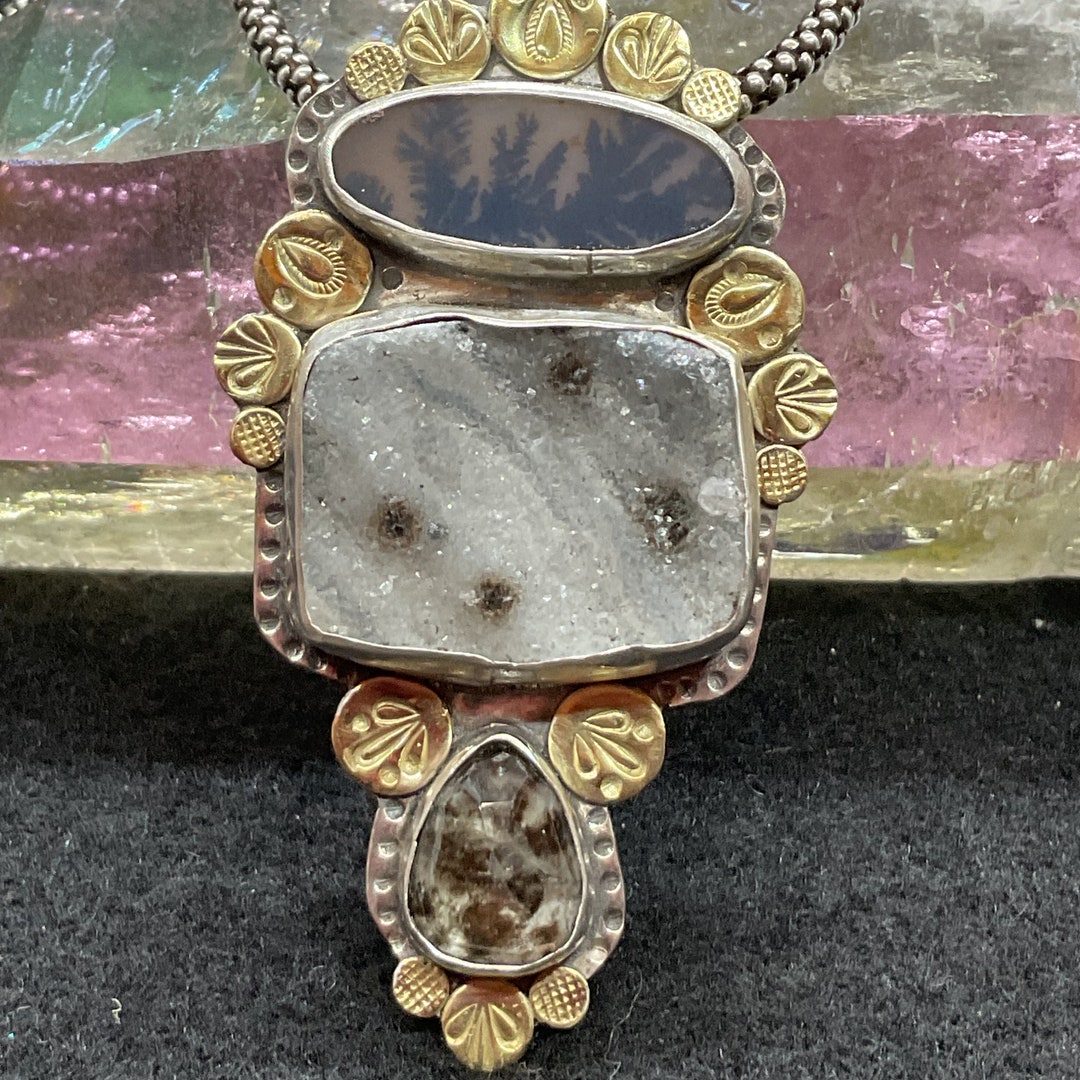 Gemstone Pendant, Neutral Colors - Etsy