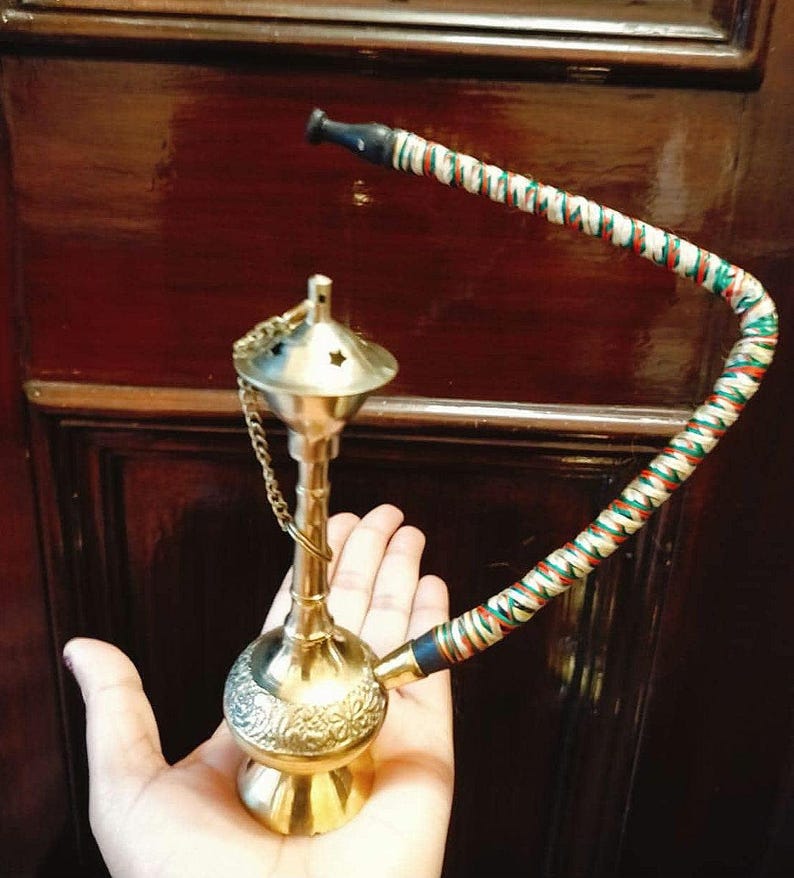Vintage Brass Oil Lamp Set | Aladdin Style Genie Lamp & Traditional ...