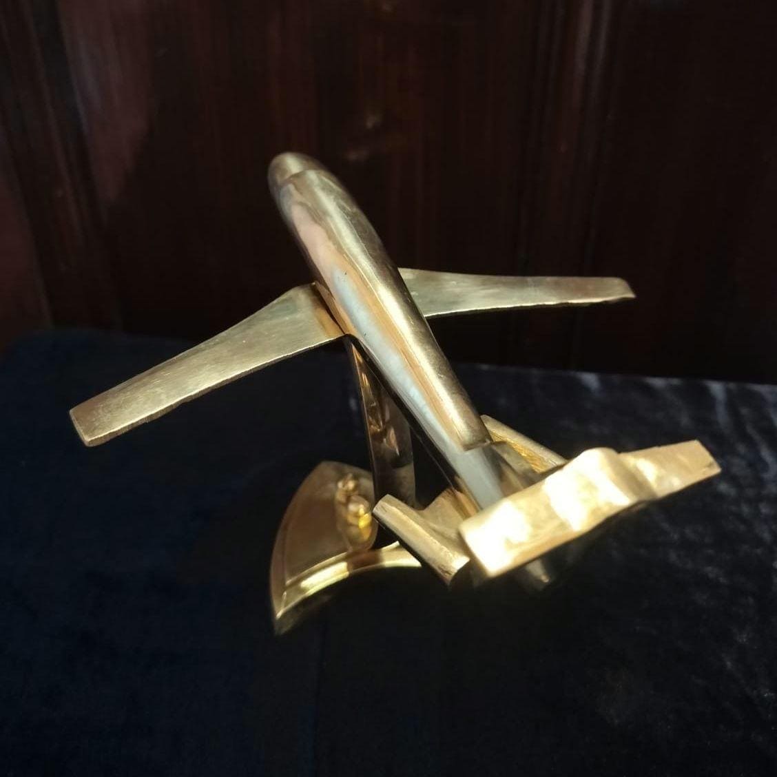Handcrafted Brass Airplane Model | Vintage Aviation Desk Decor - Etsy