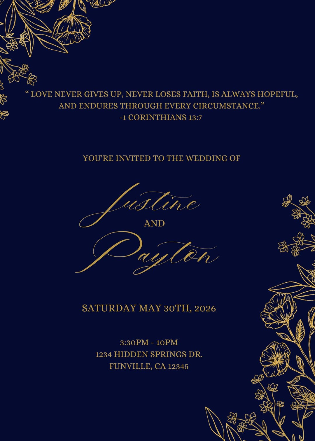 Editable Wedding Invitation | Canva Template - Etsy