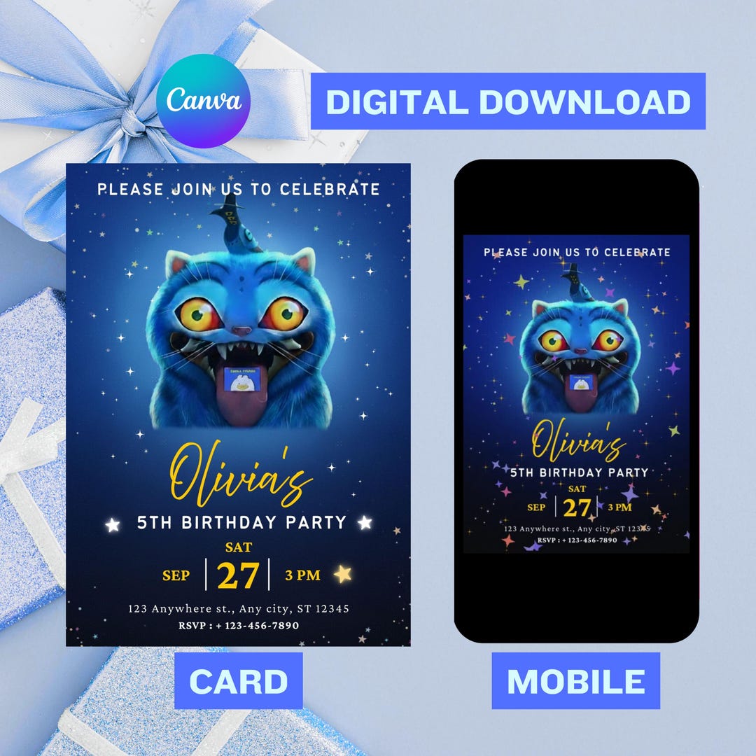 Kpop Demon Hunters Birthday Invitation, Derpy Card (digital Download ...