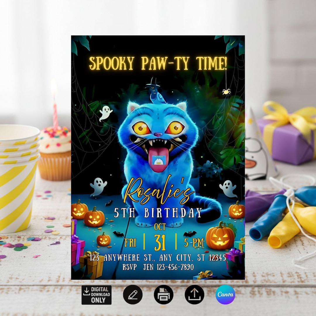 Custom Kpop Demon Hunters Derpy Birthday Invitation – Halloween ...