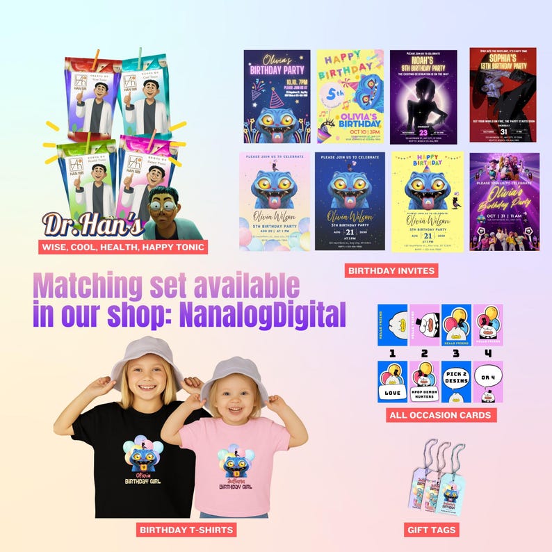 Dr.han Tonics KPOP Demon Hunters- Fun Birthday Party Favor Capri Sun and Gogo Squeez Stickers - Etsy