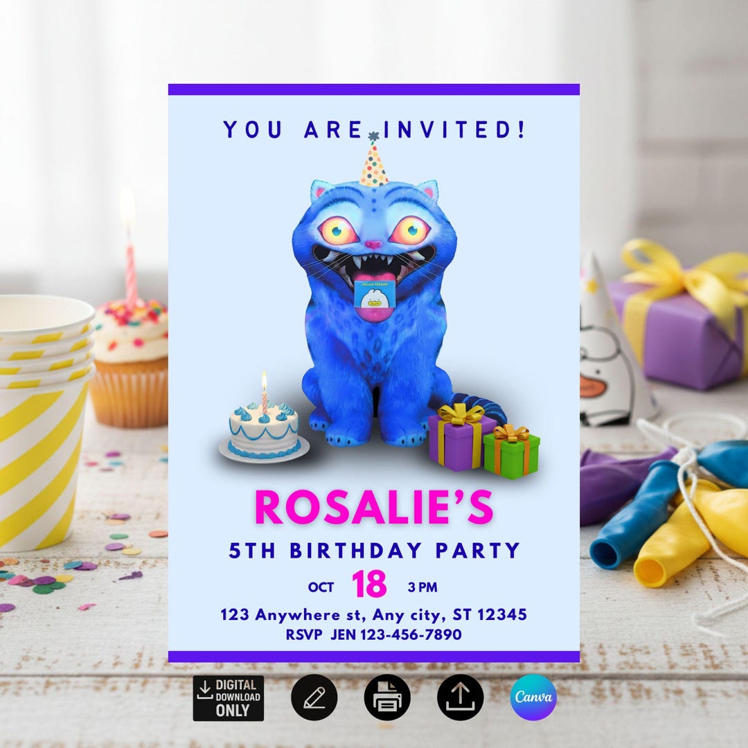 Custom Kpop Demon Hunters Derpy Birthday Invitation – Printable Digital ...