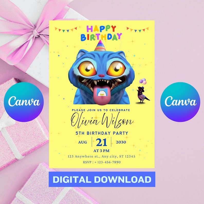 Custom Kpop Demon Hunters Derpy Birthday Invitation, Derpy Card, Derpy ...