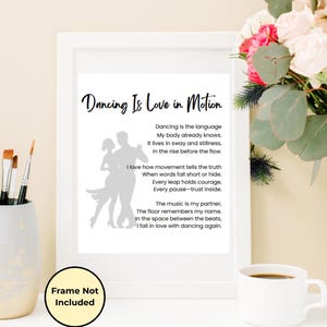 Dancing is Love Poem Print: Gift, Romantic Wall Decor (digital Download ...