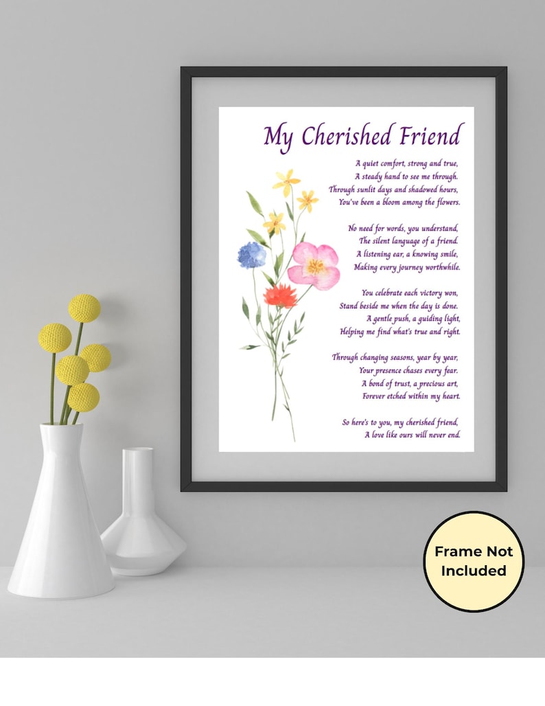 Friend Poem Print, Cherished Friend Gift (digital Download) - Etsy