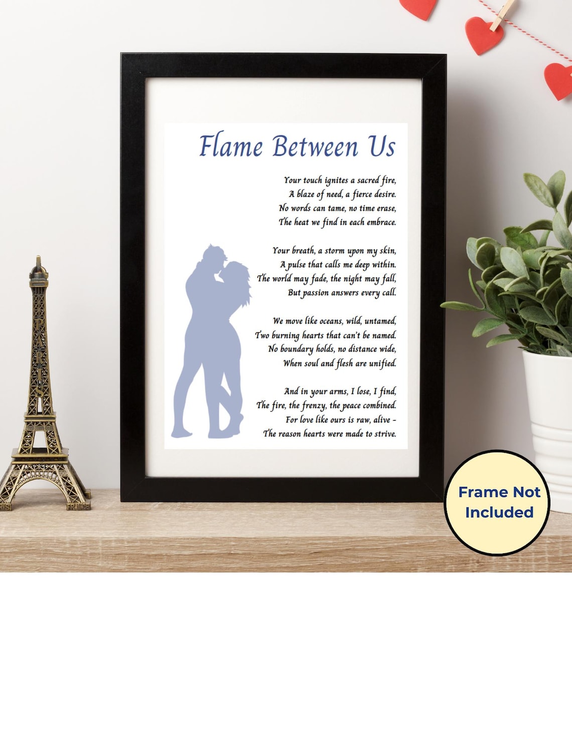 Flame Between Us - Romantic Love Poem Print: Anniversary, Couple ...