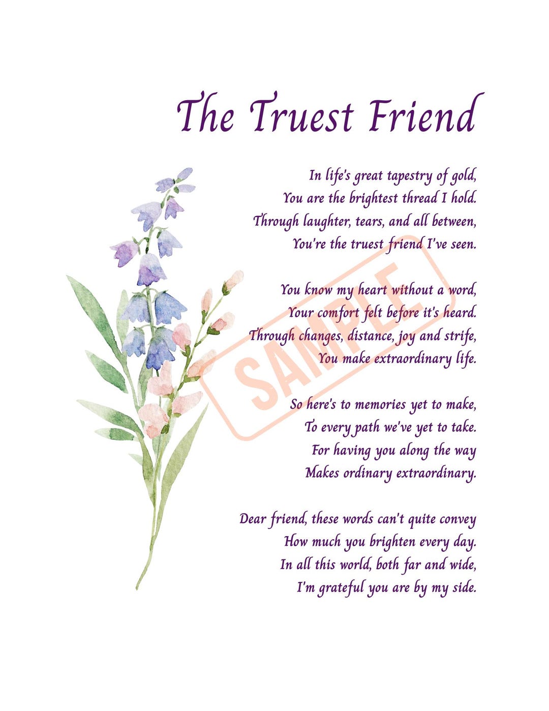 Dear Friend, Friend Christmas Gift, Best Friend Poem, Christmas Poem ...