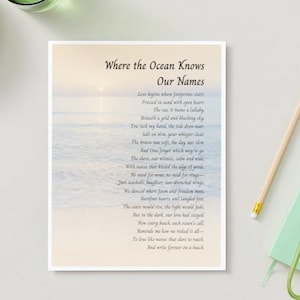 Beach Love Poem Print - Ocean Romance Anniversary Gift (digital ...