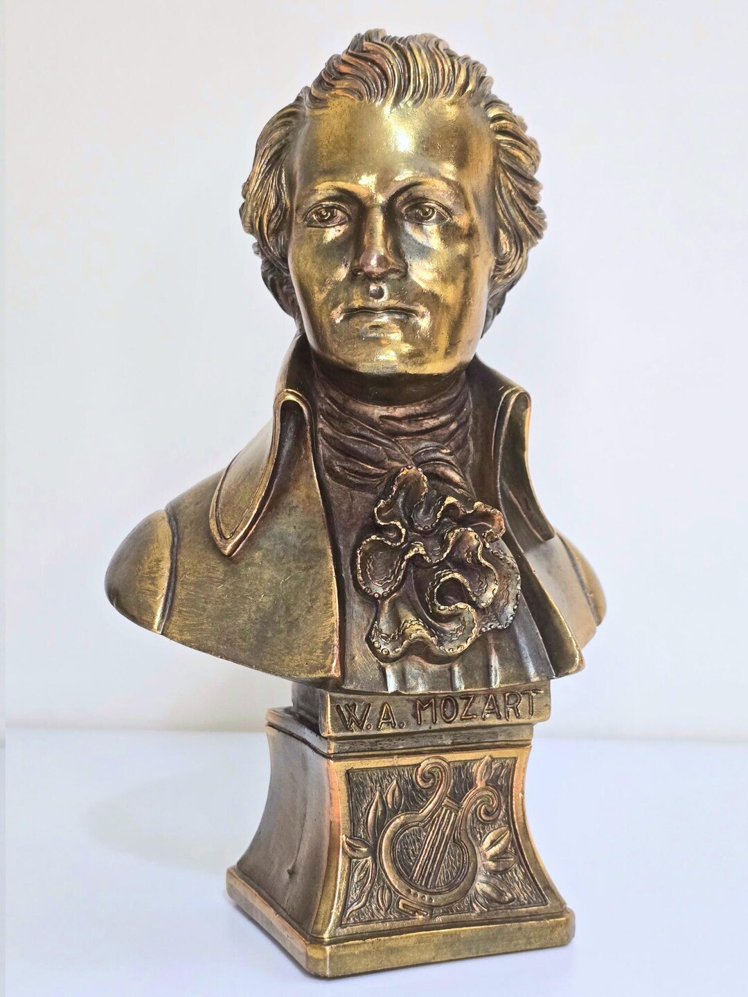 Mozart Bust Sculpture by Faro Italy – Vintage Bronze Finish Composer ...