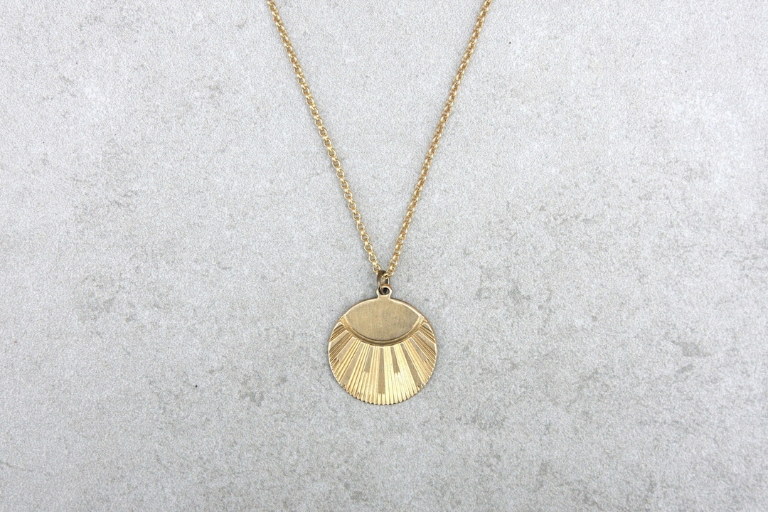 Golden Sun Medallion Necklace, Sun Necklace for Men or Women, Sun ...