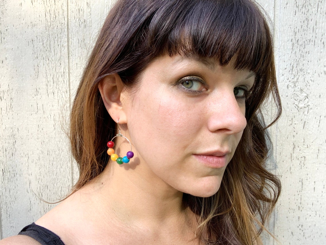 Trans Pride Hoop Earrings, Subtle Pride Everyday Earrings or Pride ...