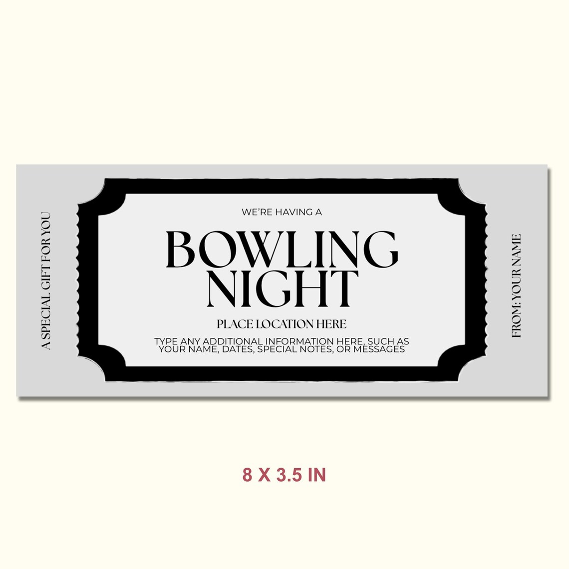 Bowling Night Gift Voucher, Bowling Night Gift Card, Bowling Date Gift ...