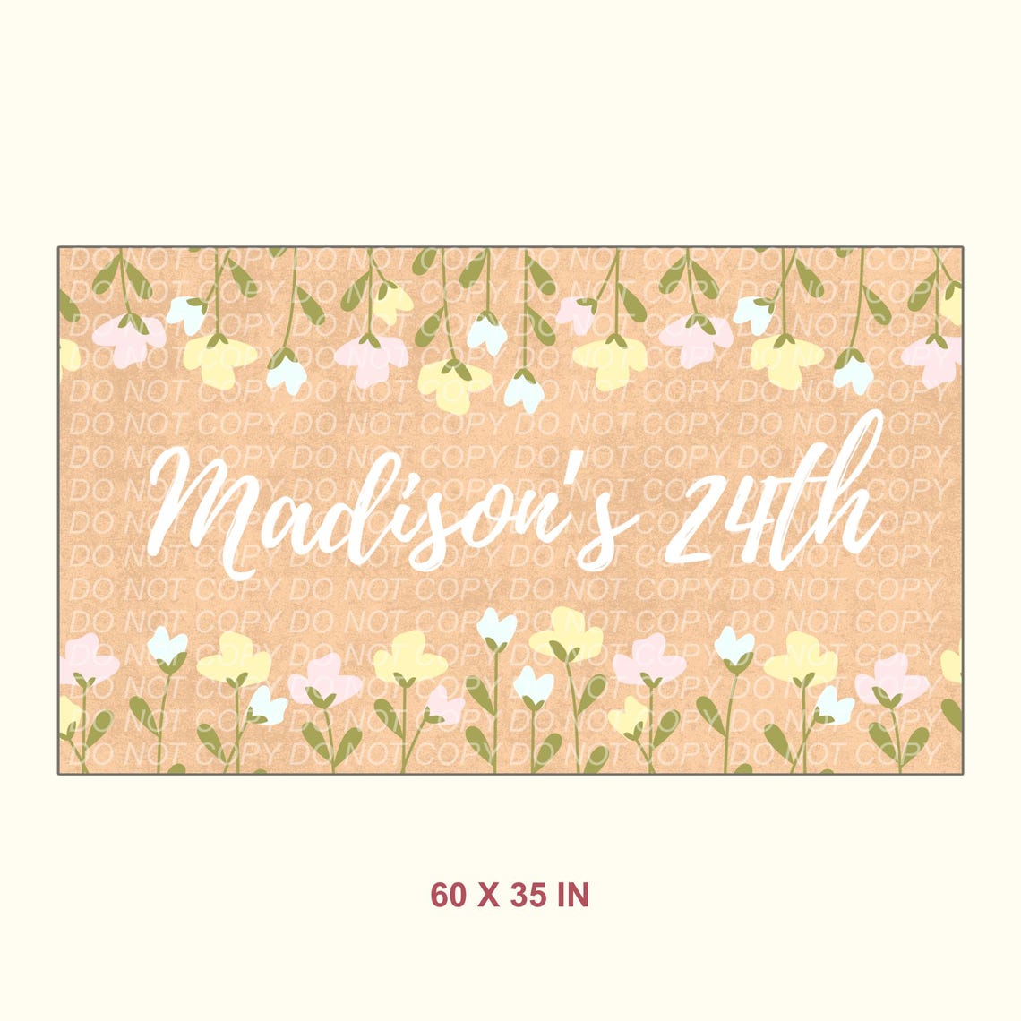 Pastel Floral Birthday Banner, Floral Party Banner, Flower Birthday ...