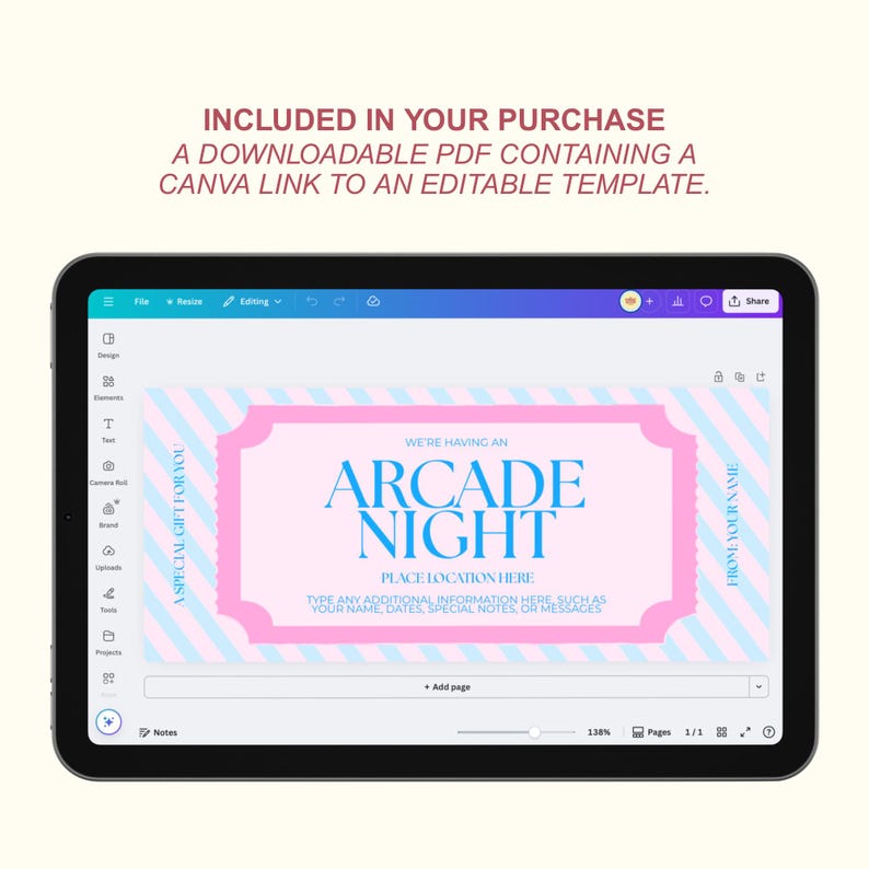 Arcade Night Gift Voucher, Arcade Night Gift Card, Arcade Date Gift ...