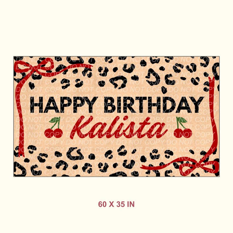 Big Leopard Print Happy Birthday Banner, Cheetah Print Birthday Banner ...