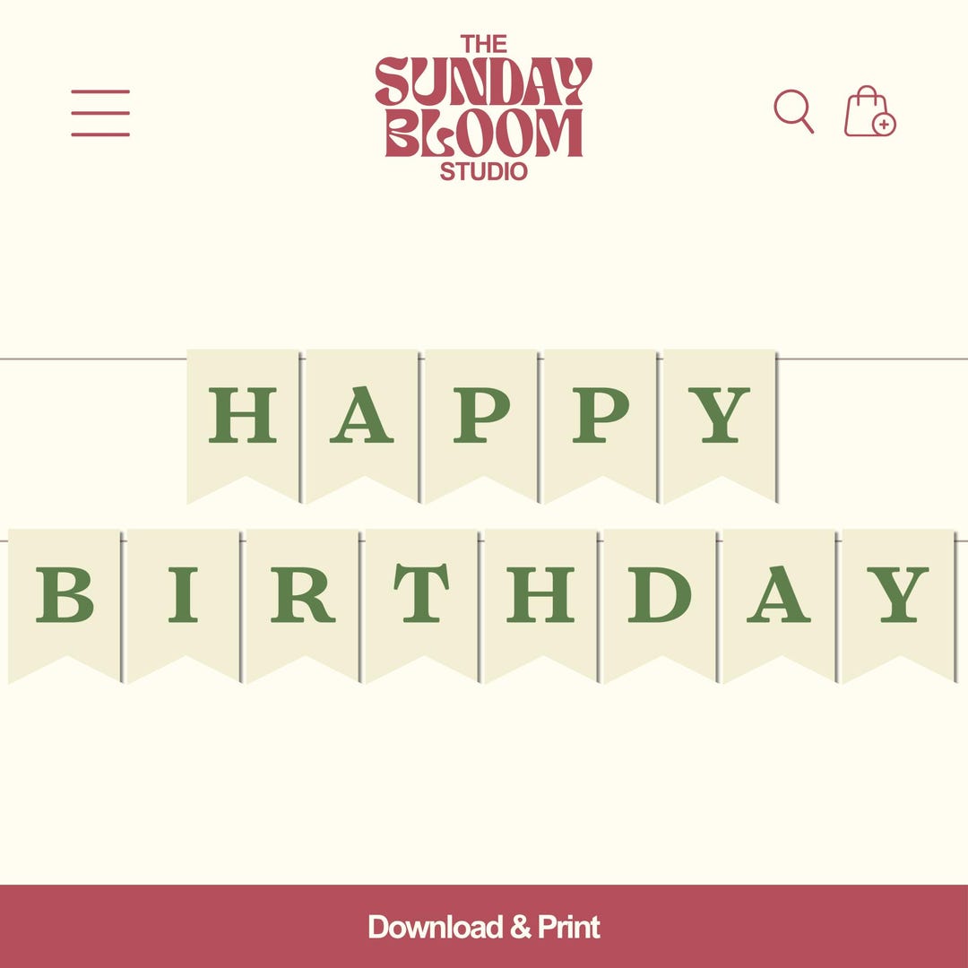 Matcha Green Birthday Banner, Matcha Green Happy Birthday Banner ...