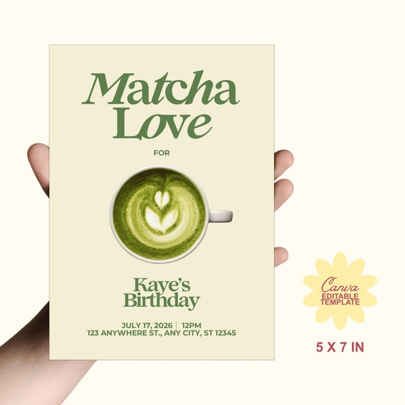 Green Matcha Love Birthday Welcome Sign, Matcha Birthday Welcome Sign ...