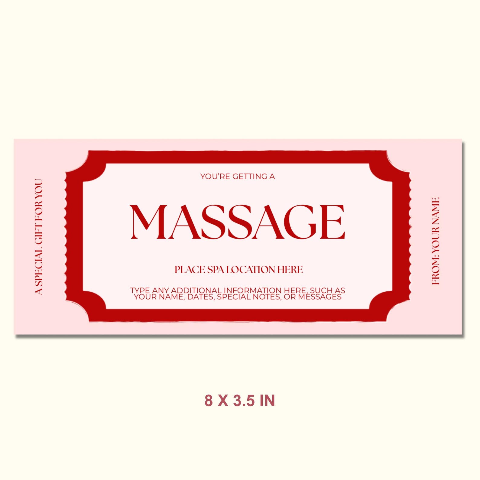 Massage Gift Voucher, Spa Day Gift Voucher, Massage Gift Certificate ...