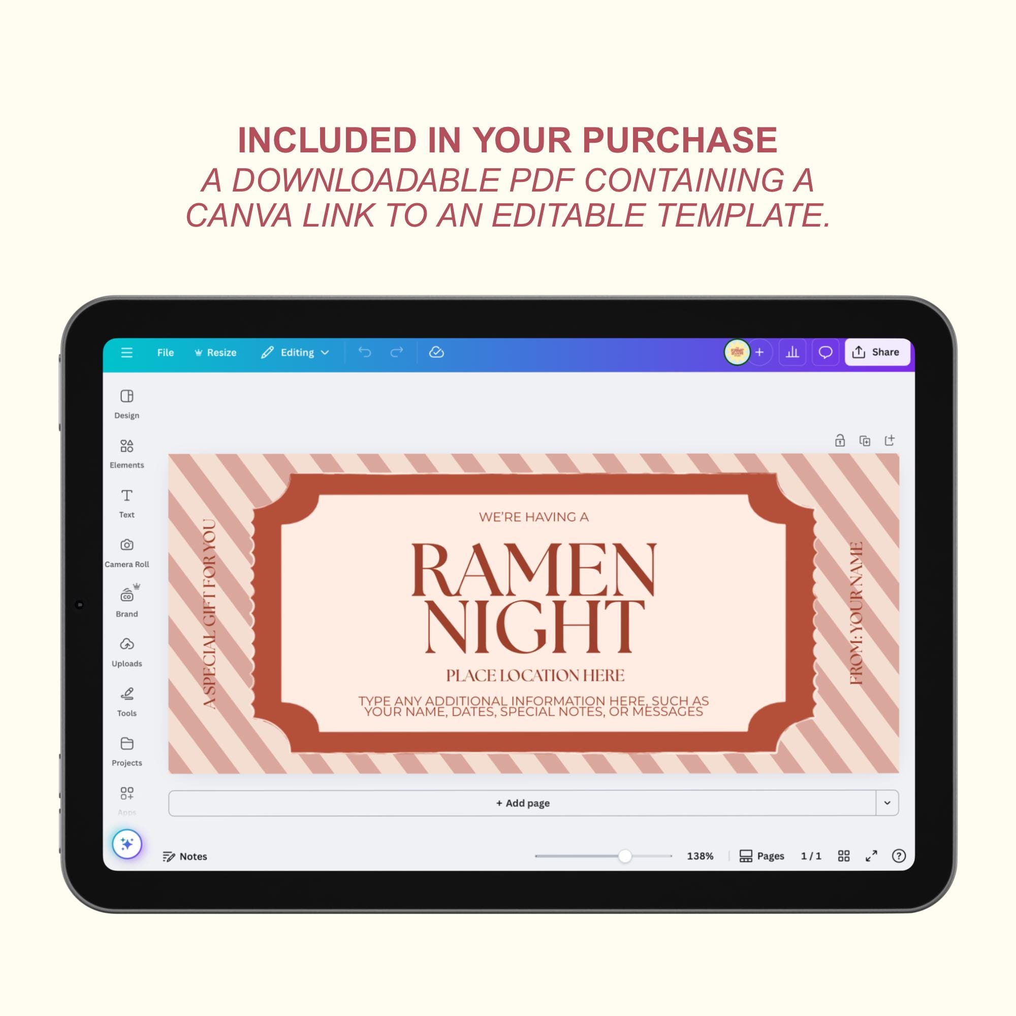 Ramen Night Gift Voucher, Ramen Night Gift Card, Ramen Date Gift ...