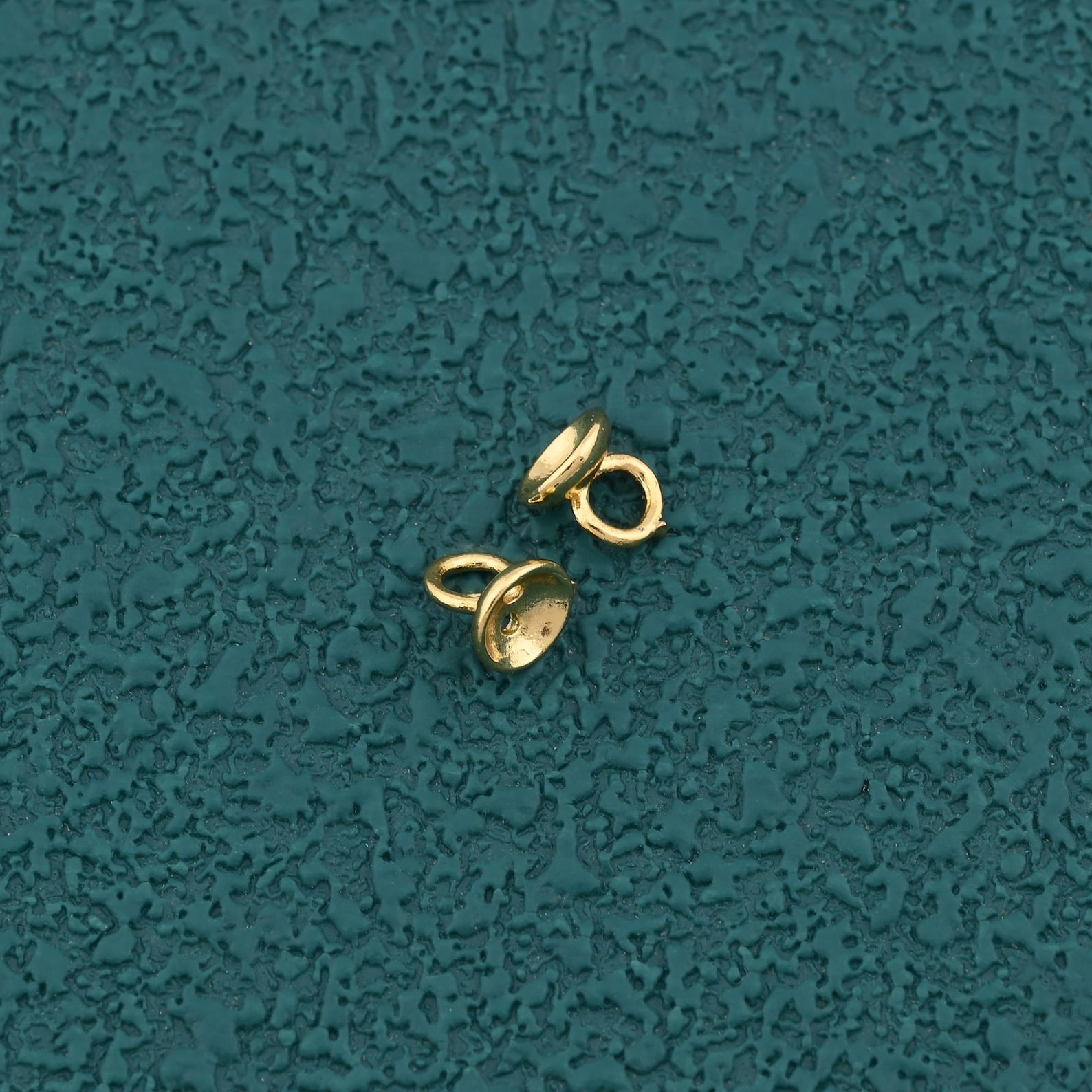 Round Bead Cap With Loop Component in 18K Gold Filled for Necklace ...