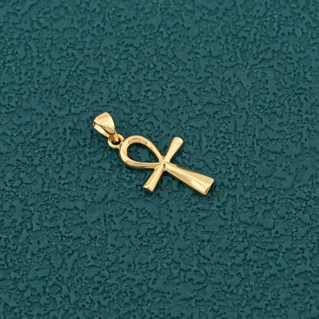 Polished 18K Gold Filled Ankh Charm Pendant Perfect for Handmade ...